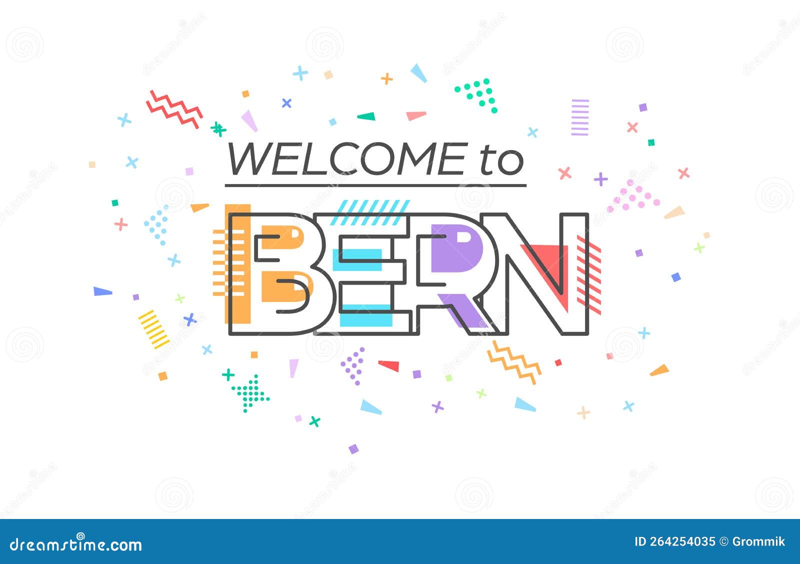 Welcome To Bern. Vector Lettering for Greetings, Postcards, Posters ...