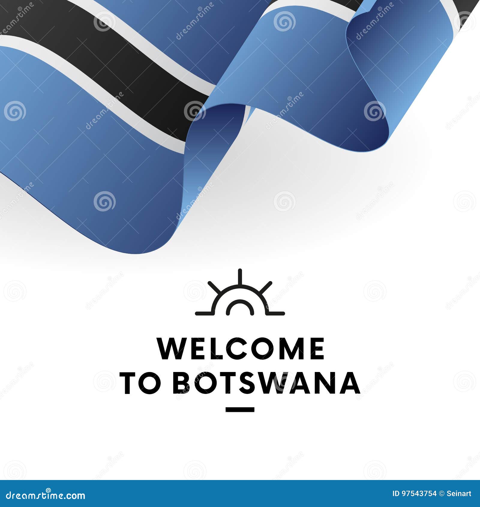 Welcome To Botswana. Botswana Flag. Patriotic Design. Vector ...
