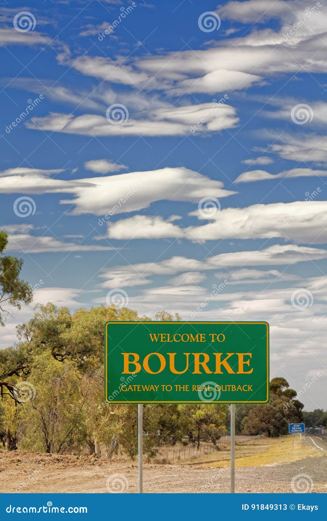 Welcome To Bourke Outback Australia Stock Image - Image of distant ...