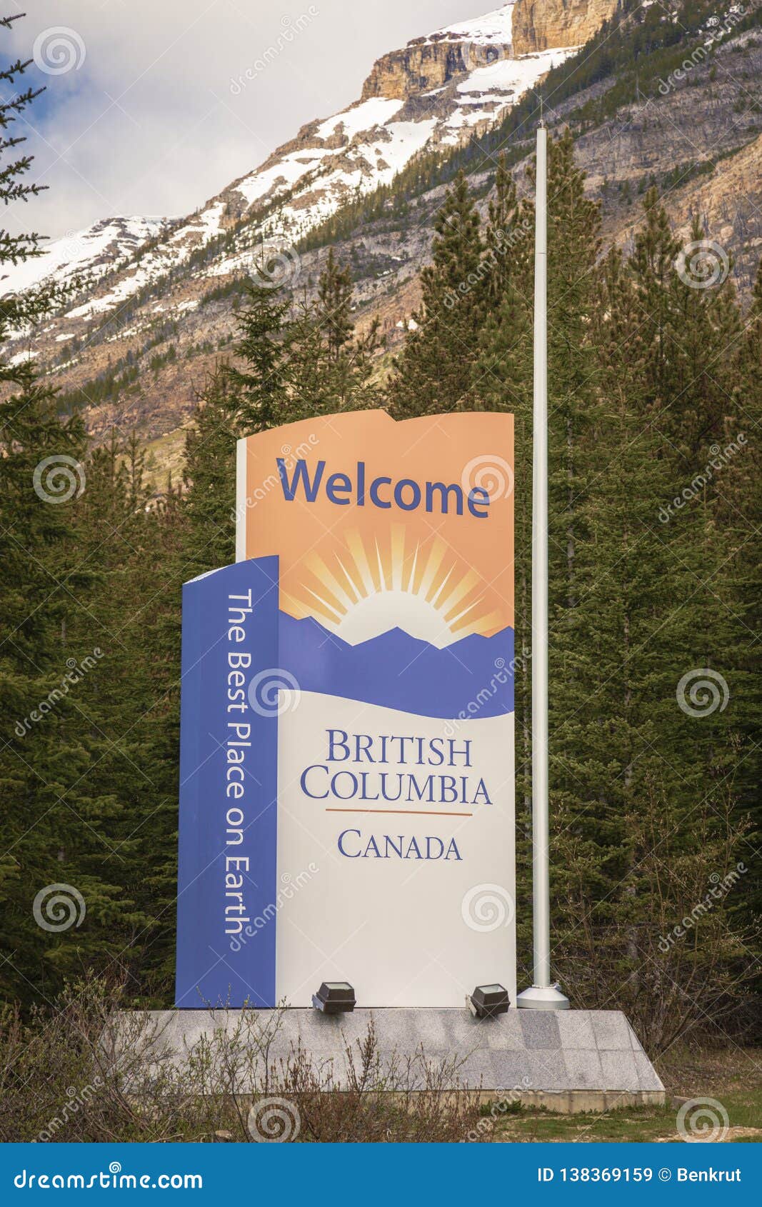 Welcome To British Columbia Sign Stock Image - Image of sign, jasper ...