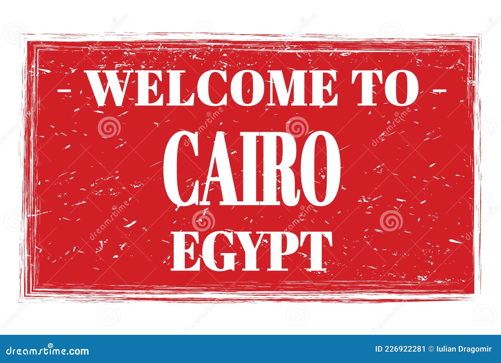 WELCOME TO CAIRO - EGYPT, Words Written on Red Stamp Stock Illustration ...