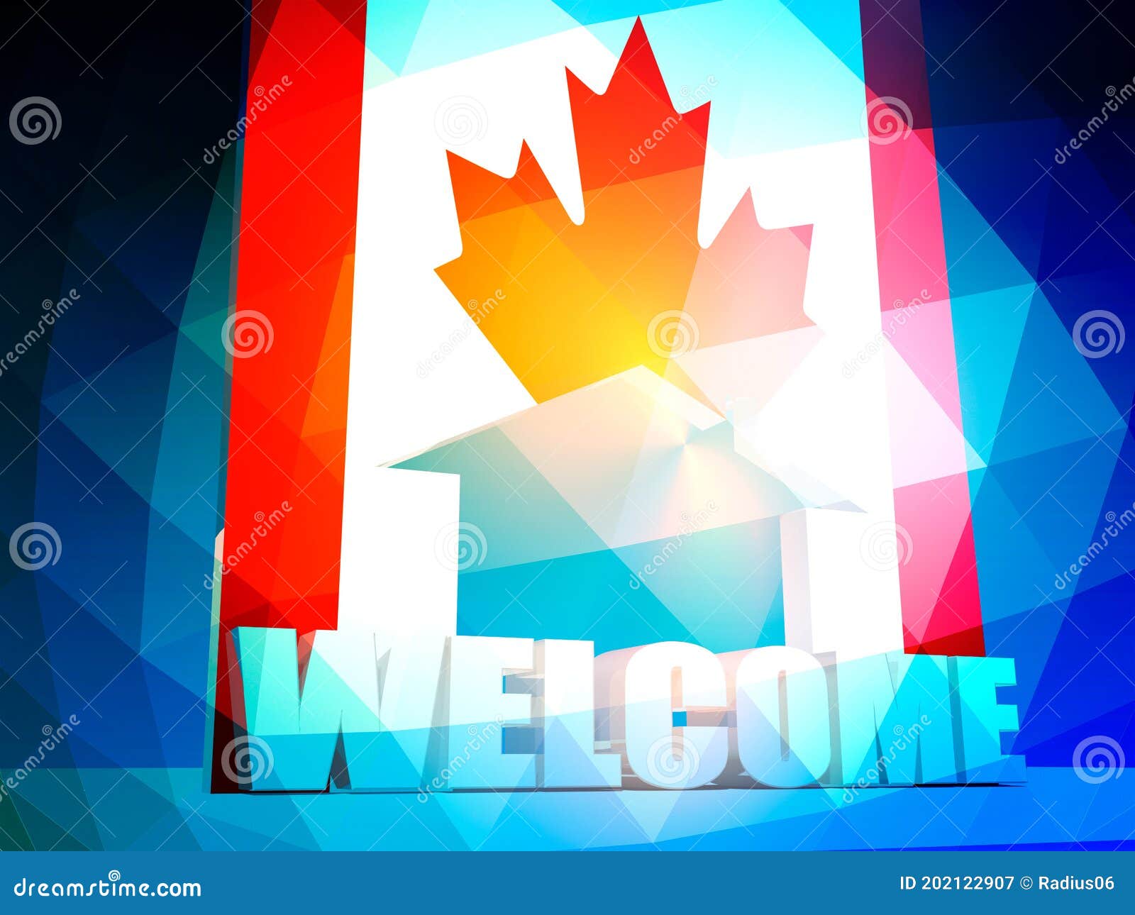 Welcome to Canada stock illustration. Illustration of flag - 202122907