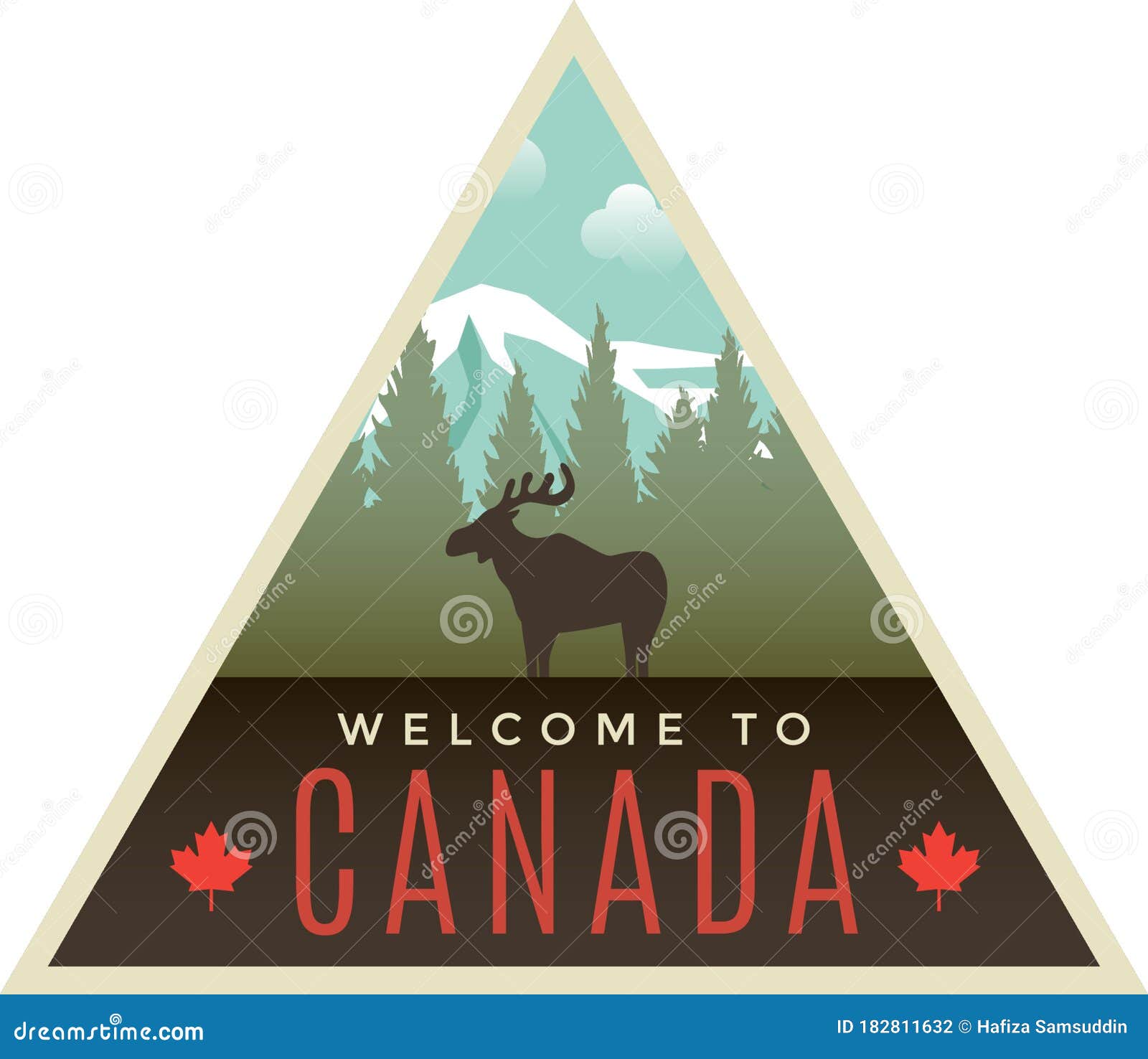 Welcome To Canada Label Design Stock Vector - Illustration of alpine ...