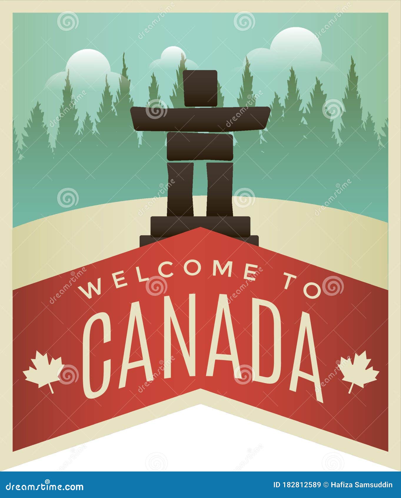 Welcome To Canada Label Design Stock Vector - Illustration of nature ...