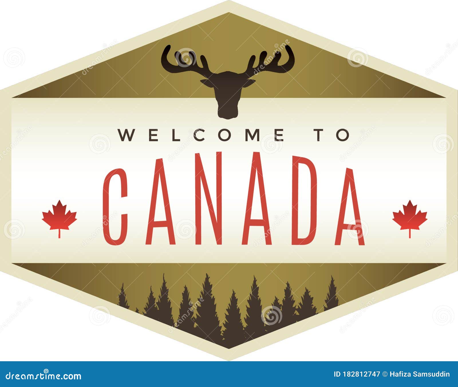 Welcome To Canada Label Design Stock Vector - Illustration of north ...
