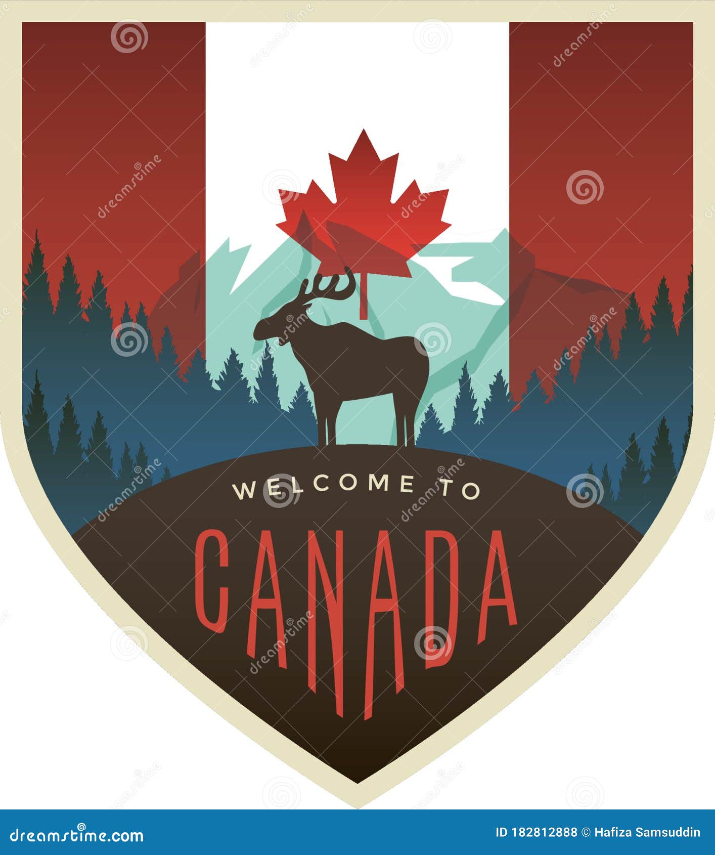 Welcome To Canada Label Design Stock Vector - Illustration of label ...
