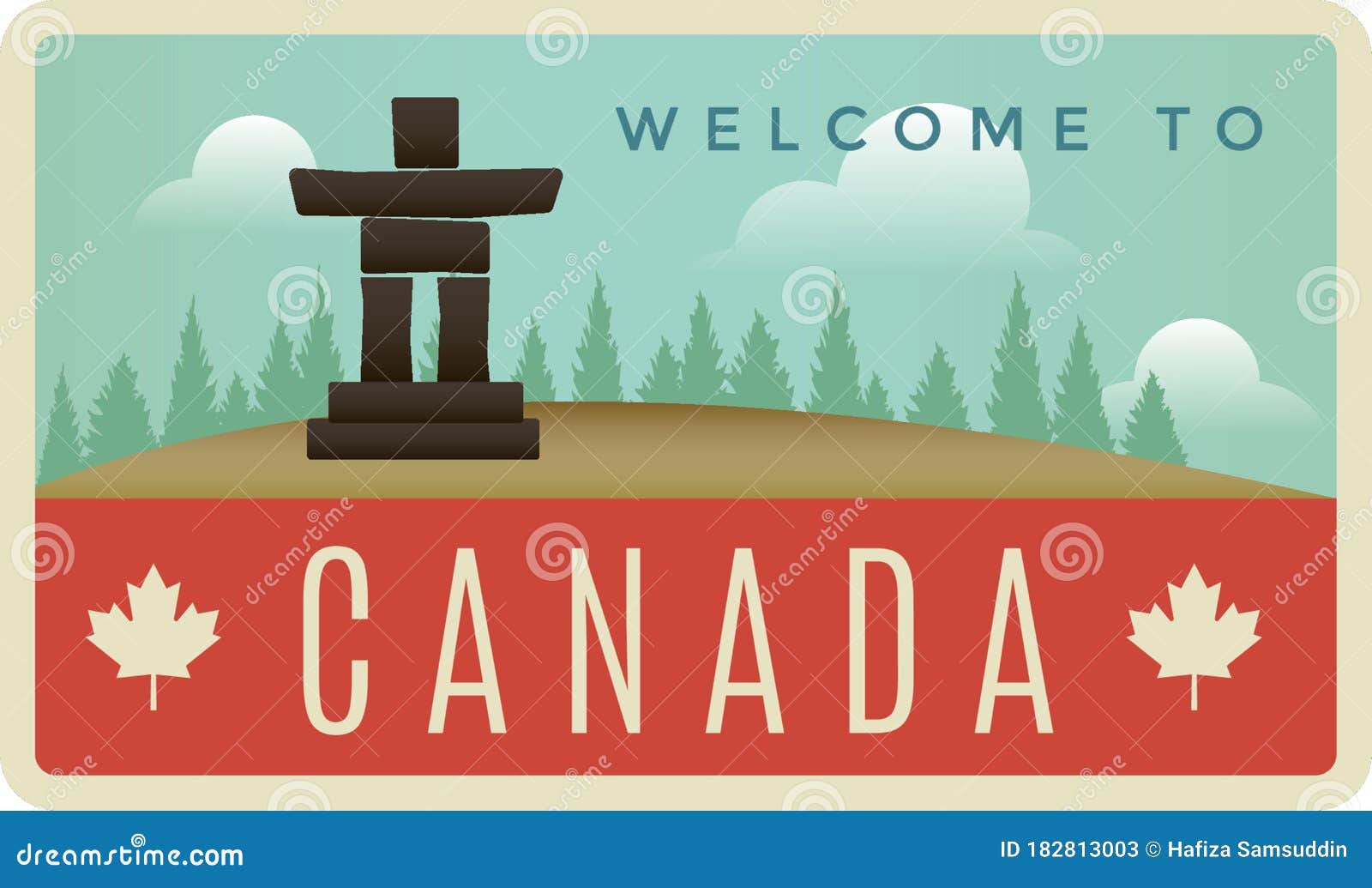Welcome To Canada Label Design Stock Vector - Illustration of countries ...