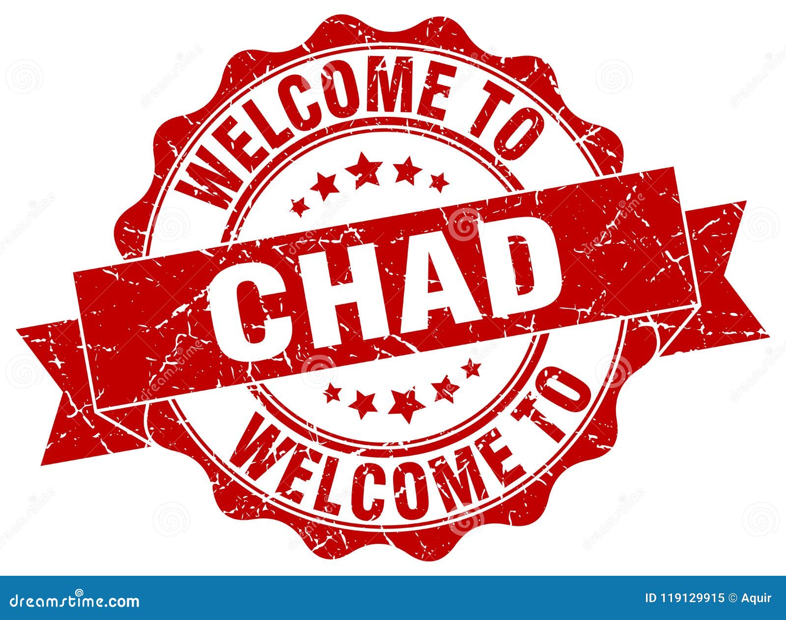 Welcome to Chad seal stock vector. Illustration of welcome - 119129915
