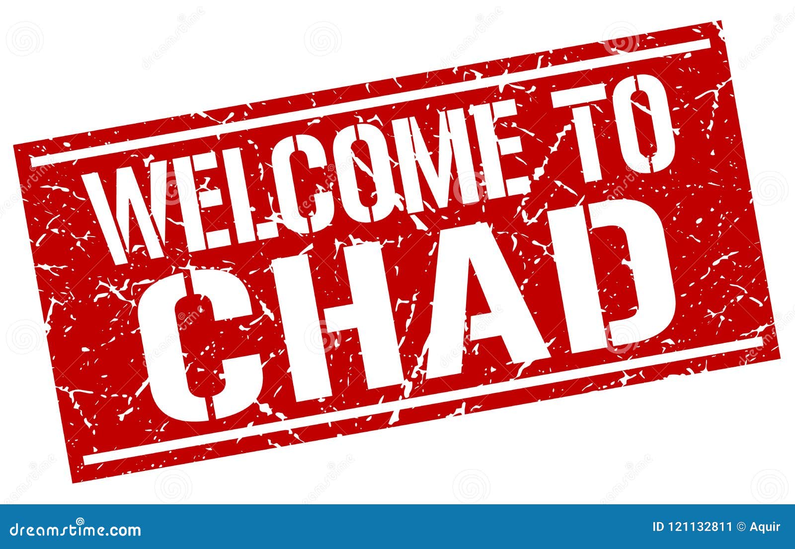 Welcome to Chad stamp stock vector. Illustration of banner - 121132811