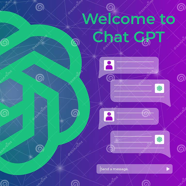 Welcome to Chat GPT banner stock vector. Illustration of chatting ...