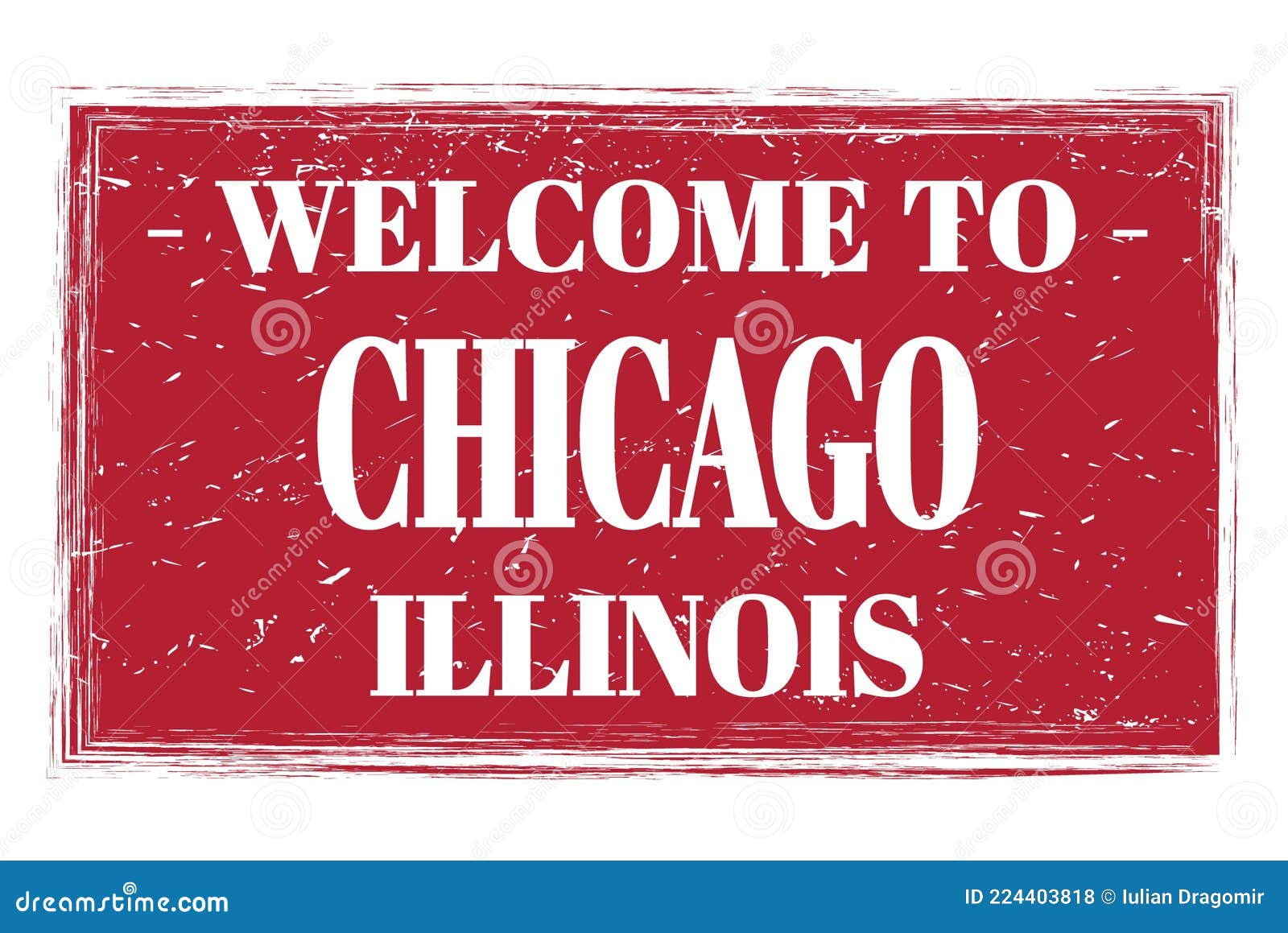 WELCOME TO CHICAGO - ILLINOIS, Words Written on Red Stamp Stock Photo ...
