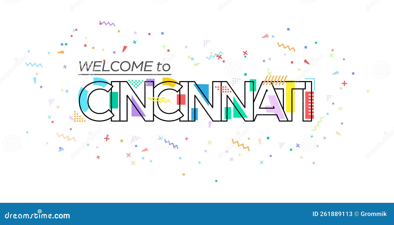 Welcome To Cincinnati. Vector Lettering for Greetings, Postcards ...