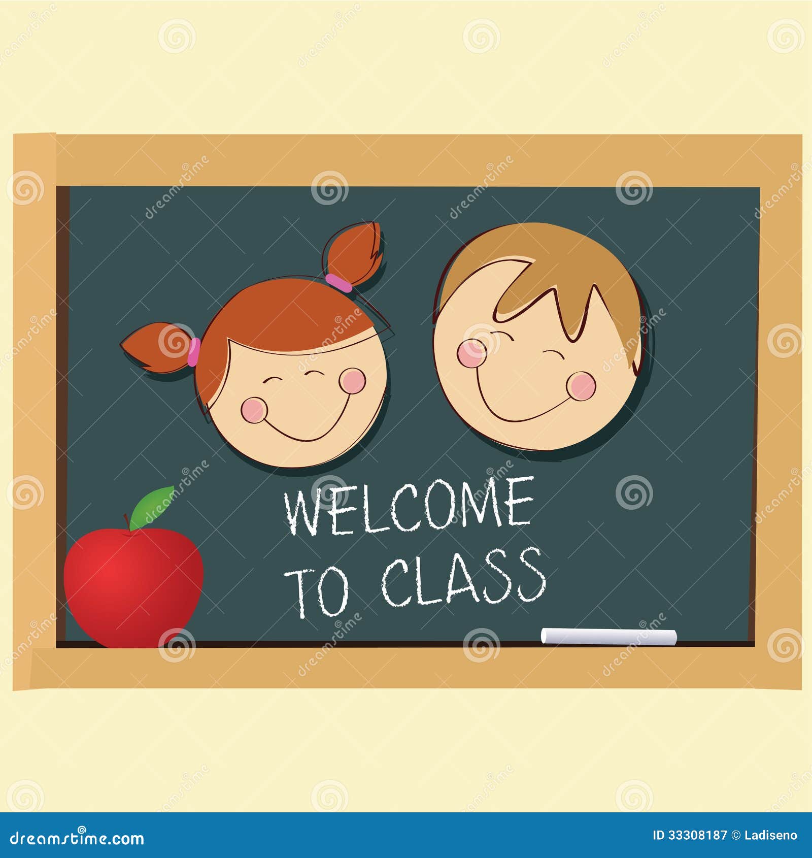 Welcome to class stock vector. Illustration of chalk - 33308187