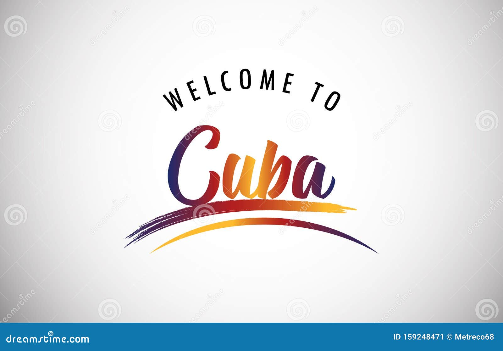 Welcome to Cuba stock vector. Illustration of isolated - 159248471