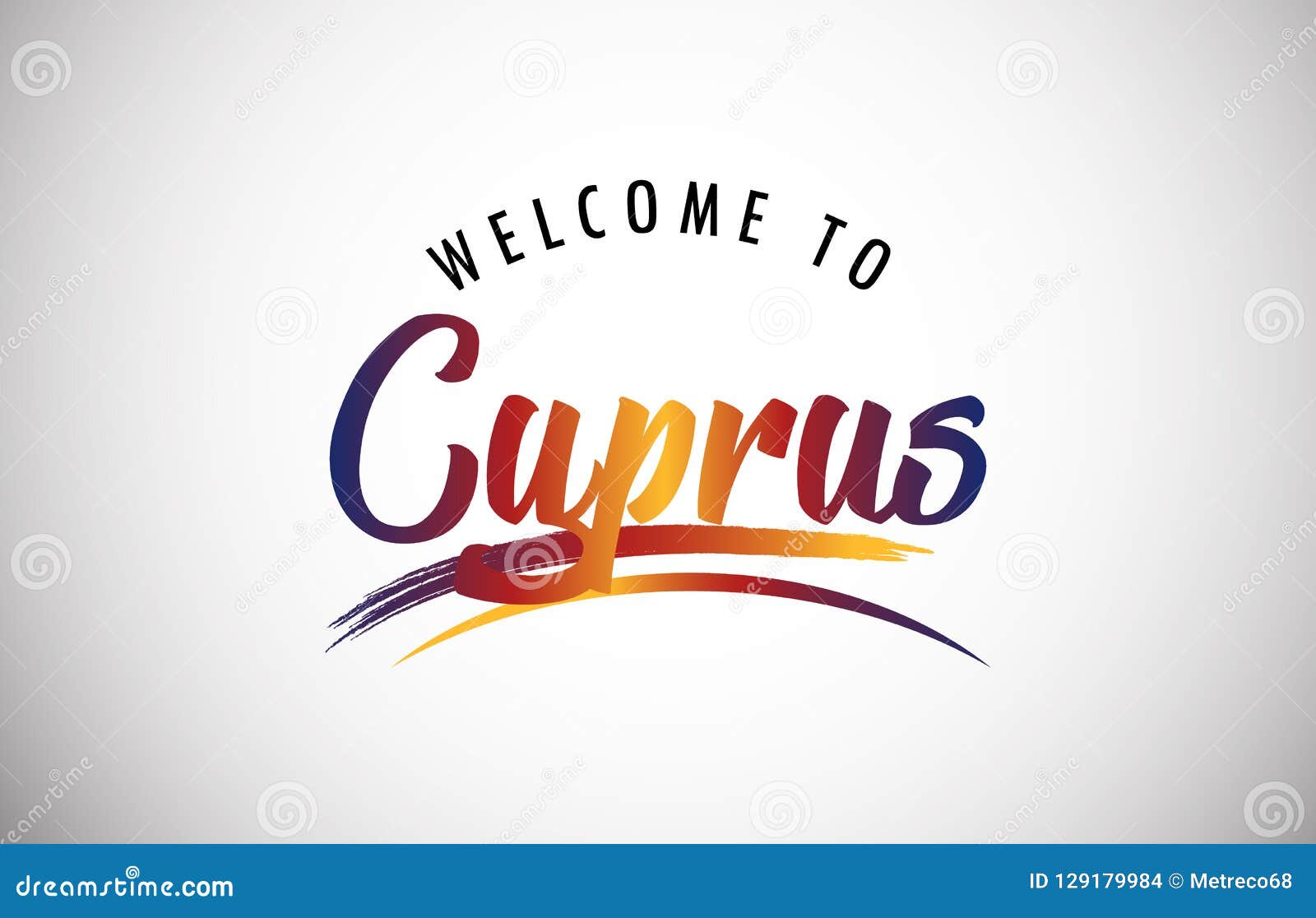Welcome to Cyprus stock vector. Illustration of card - 129179984