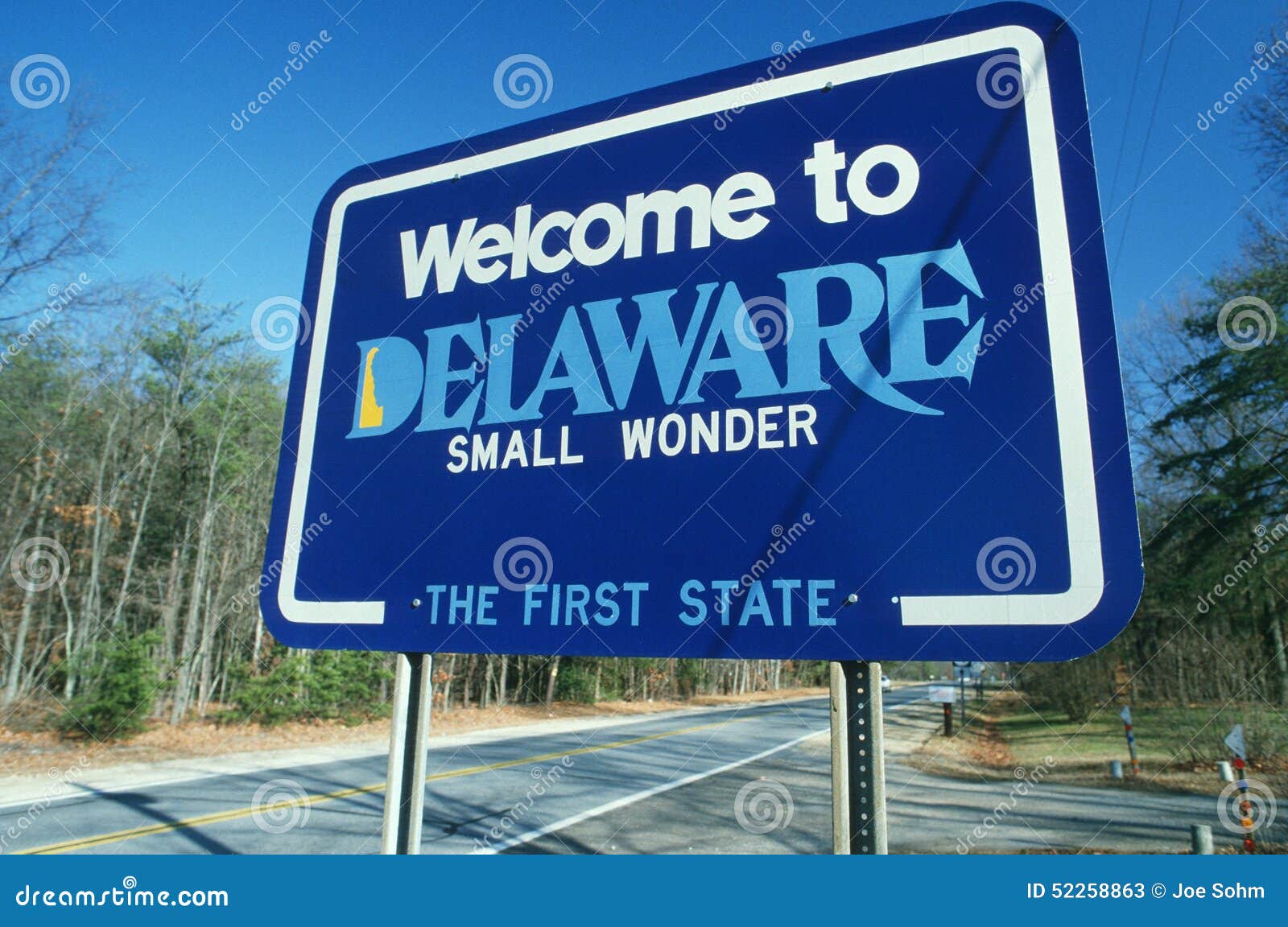 Welcome to Delaware Sign stock image. Image of freeway - 52258863