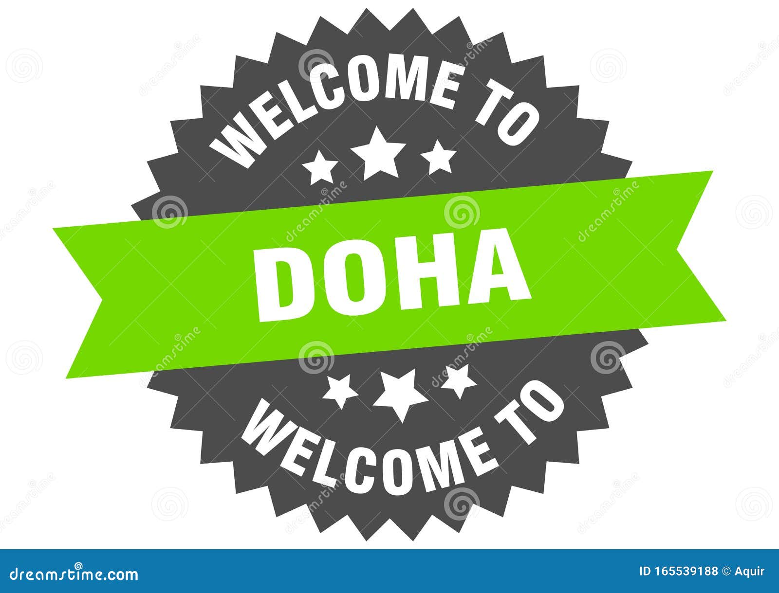 Welcome To Doha. Welcome To Doha Isolated Sticker Stock Vector ...