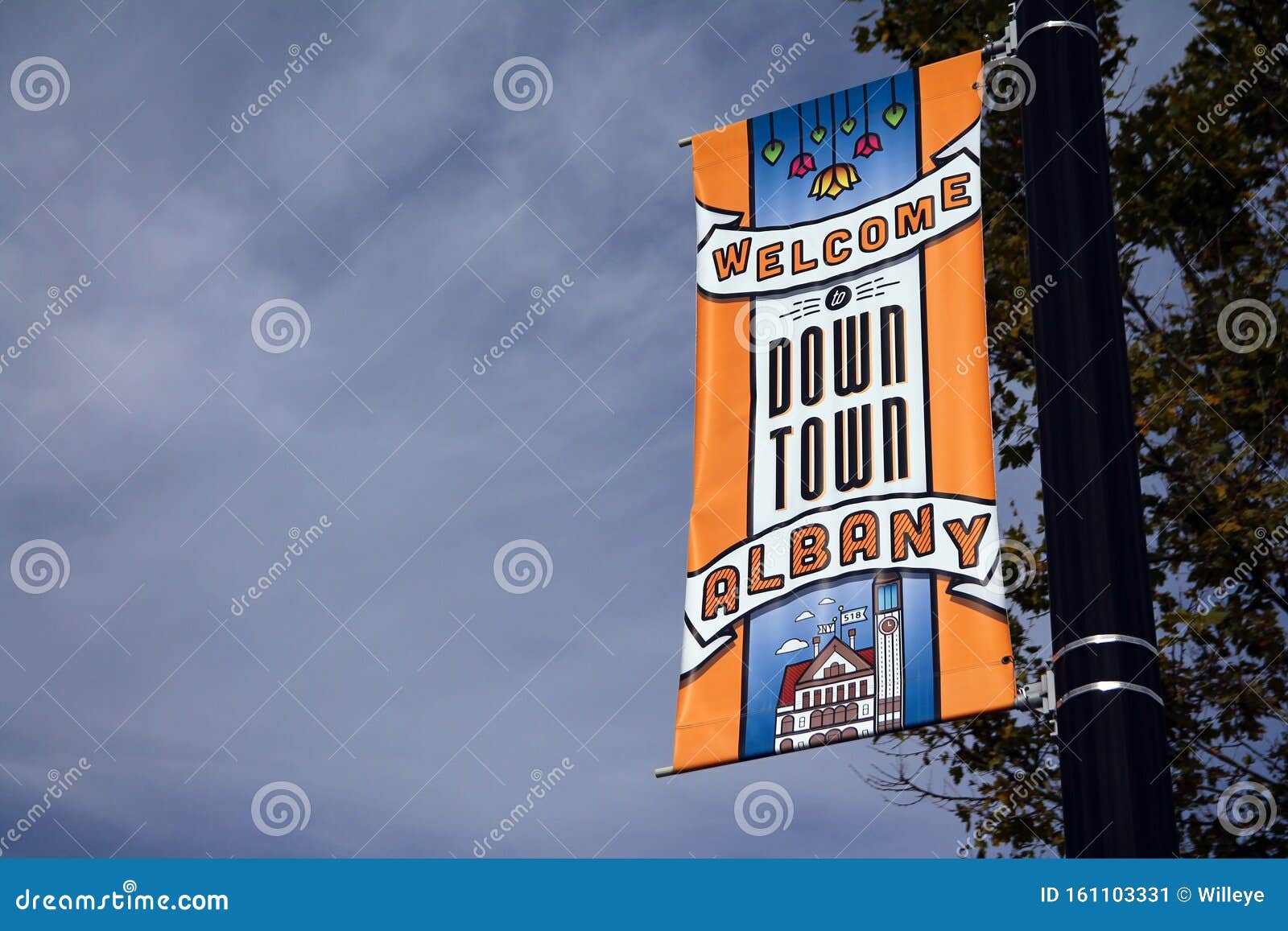 Welcome to downtown Albany editorial photo. Image of authentic - 161103331