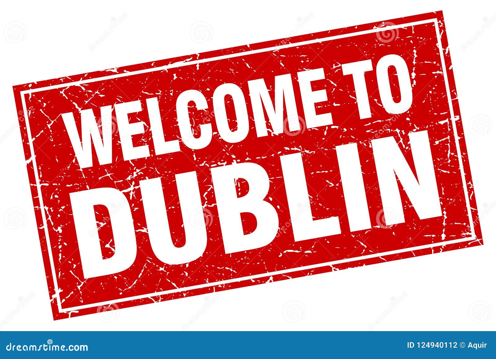 Welcome to Dublin stamp stock vector. Illustration of vintage - 124940112