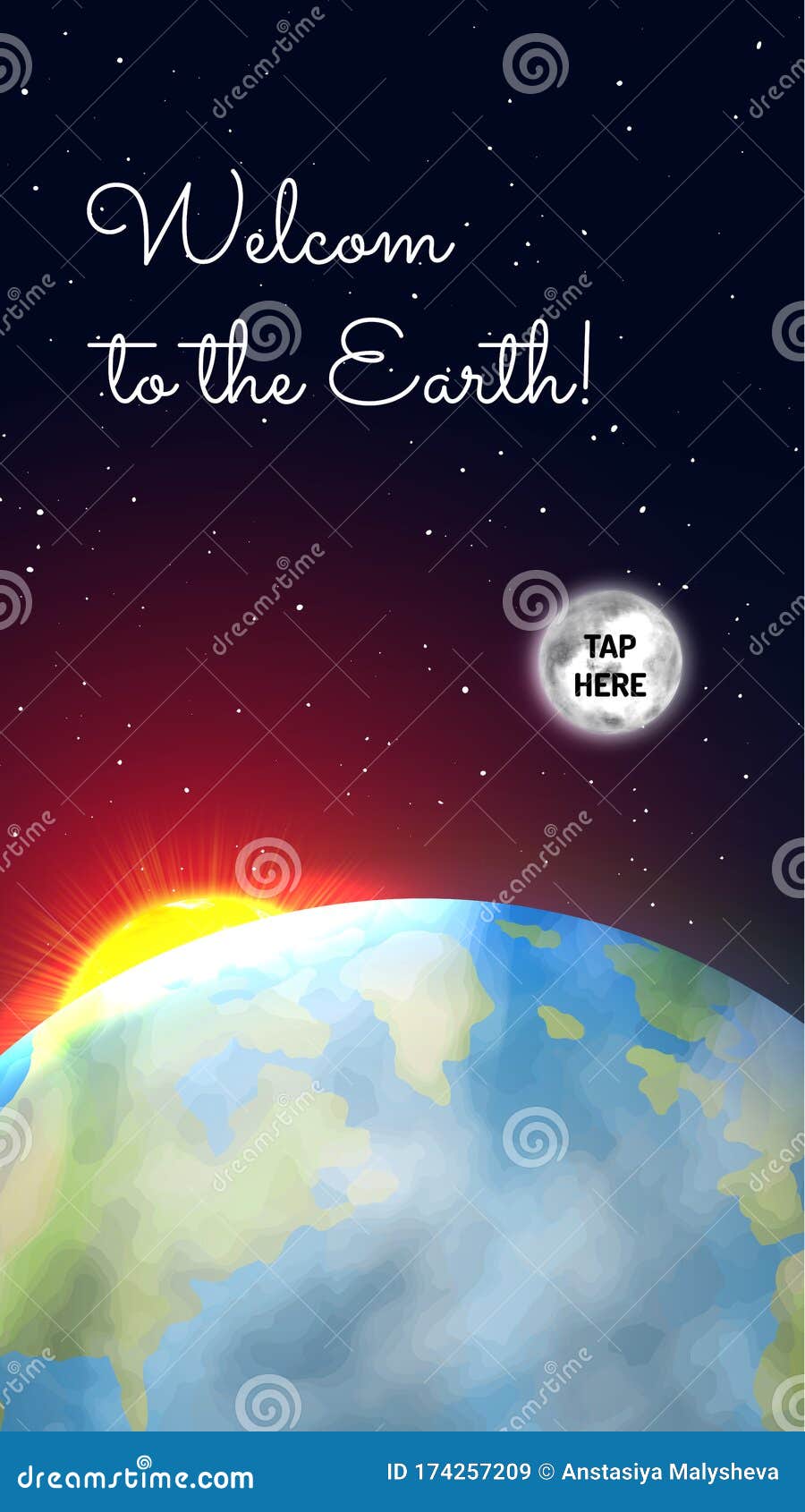 Welcome To the Earth Web Design with Button Stock Vector - Illustration ...