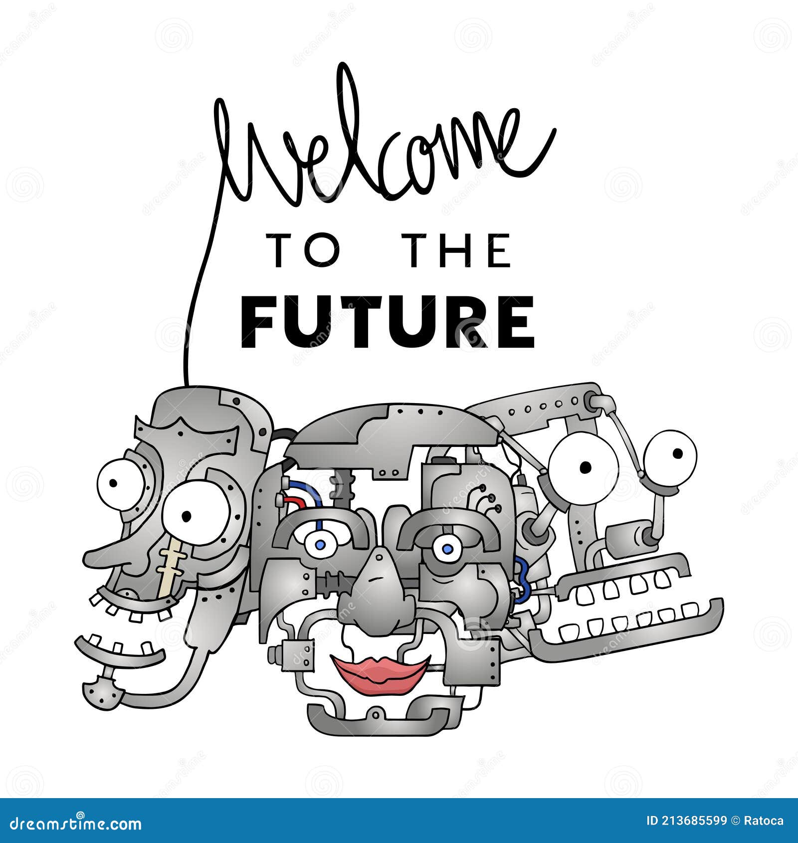 Welcome To the Future Message Stock Vector - Illustration of road ...