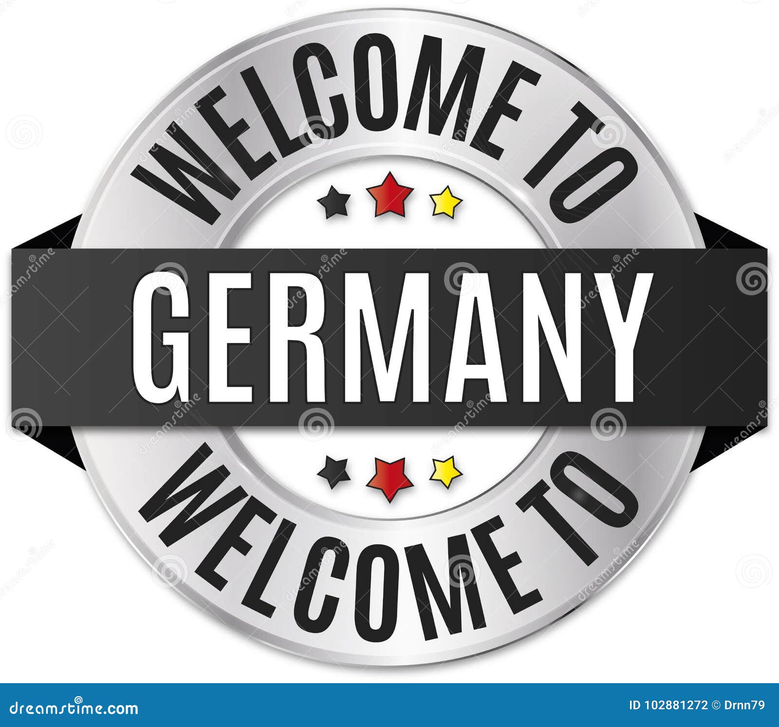 Round Silver Welcome To Germany Badge Stock Vector - Illustration of ...