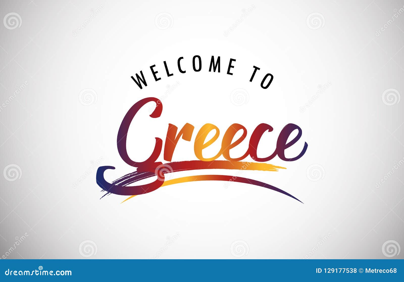 Welcome to Grece stock vector. Illustration of font - 129177538