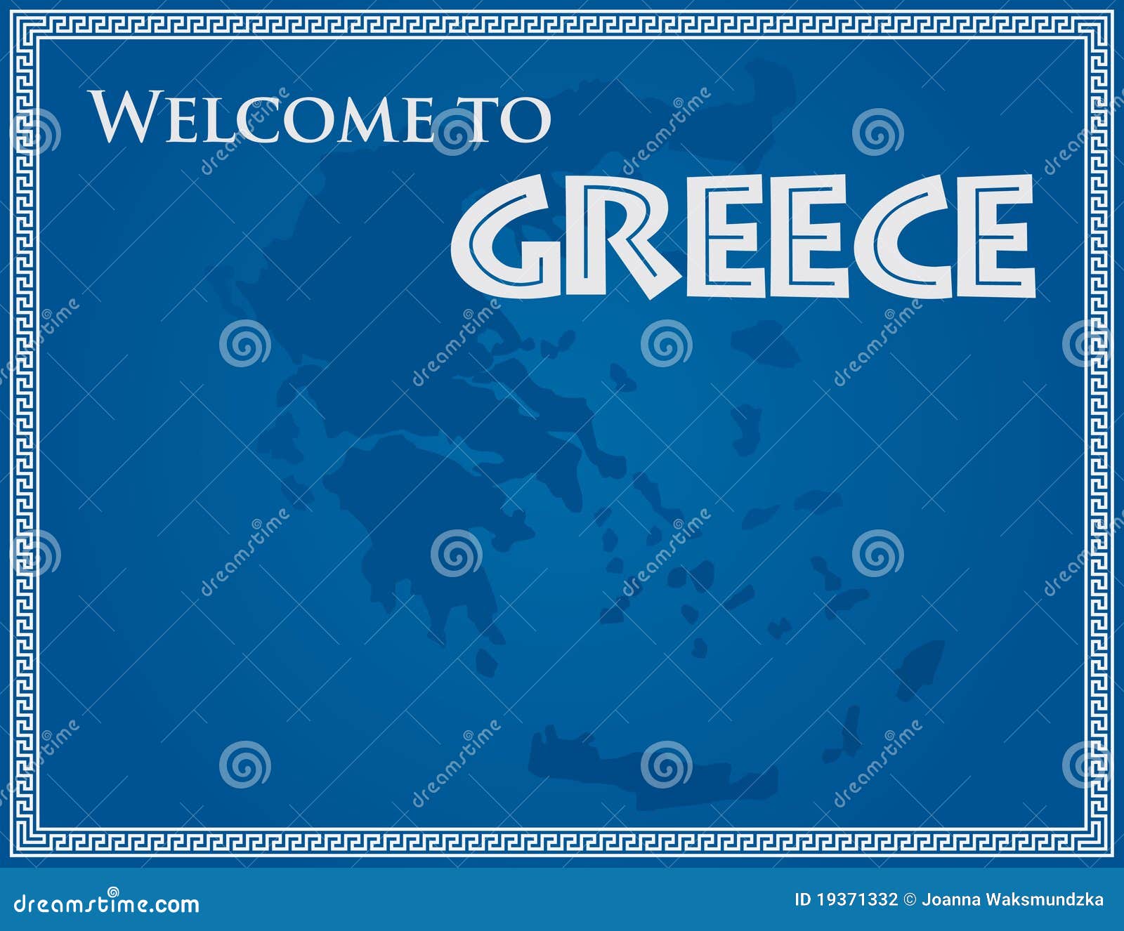 Welcome To Greece stock illustration. Illustration of white - 19371332