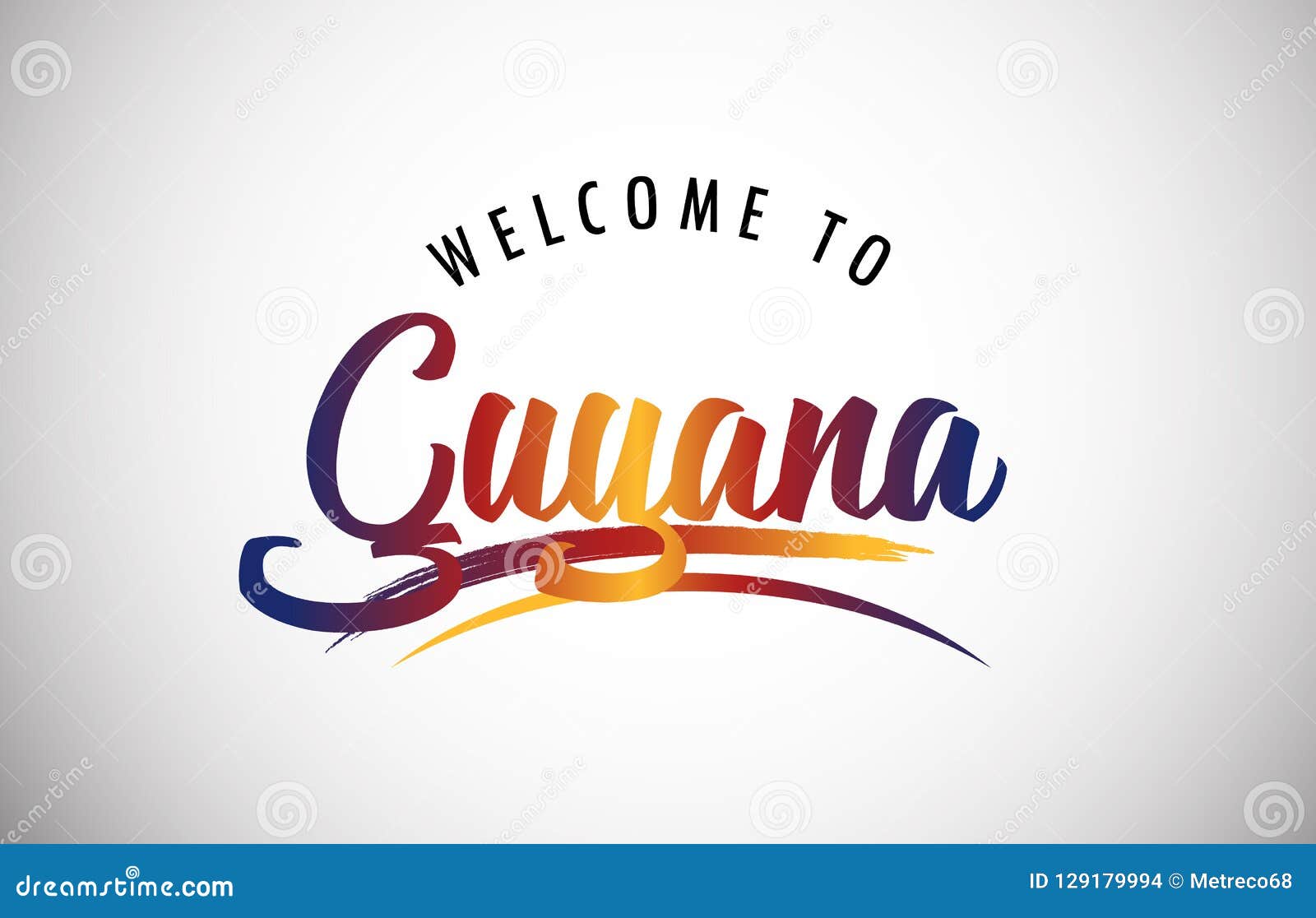 Welcome to Guyana stock vector. Illustration of card - 129179994