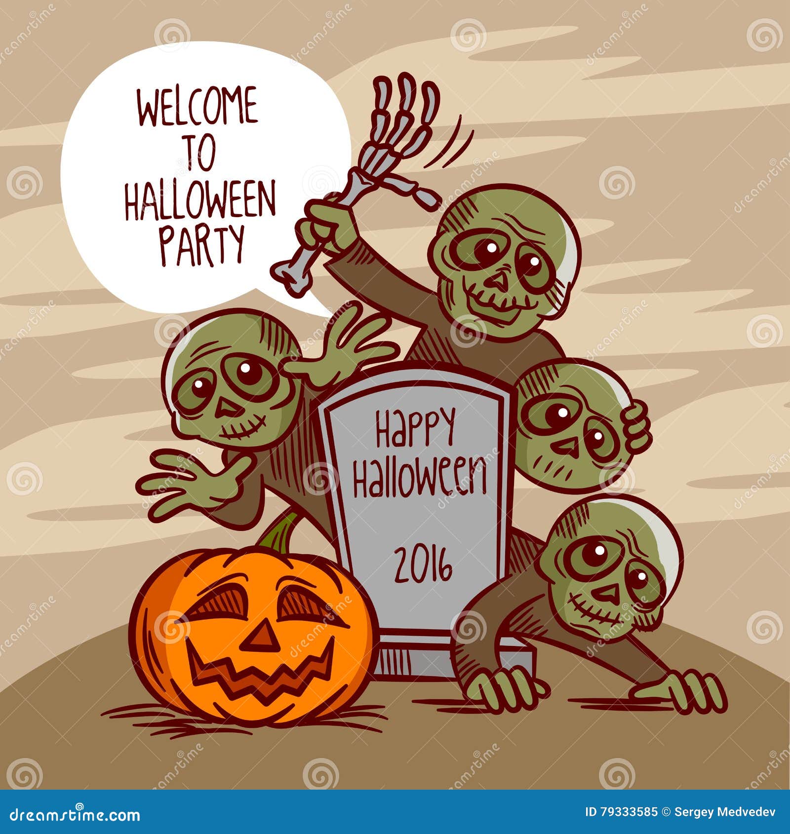 Welcome To Halloween Party. Zombie Stock Vector - Illustration of dead ...