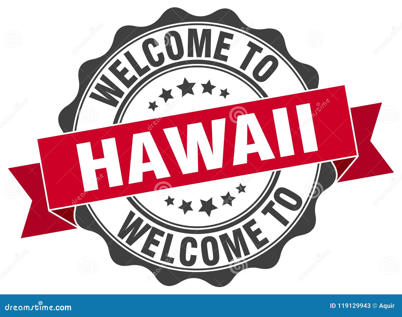 Welcome to Hawaii seal stock vector. Illustration of stamp - 119129943
