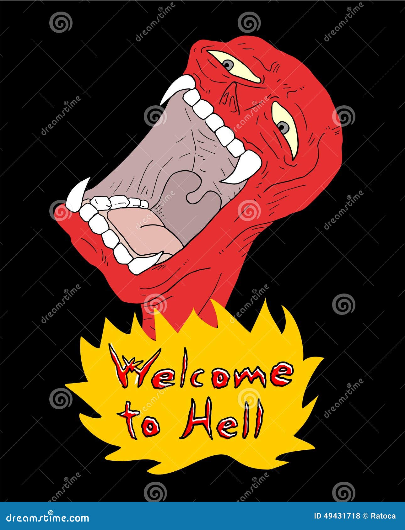 Welcome To The Nightmare. Scary Halloween Poster With Creepy Evil Cat ...