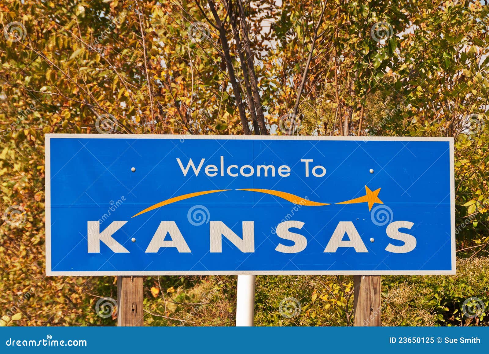 Welcome to Kansas Sign stock image. Image of line, road - 23650125