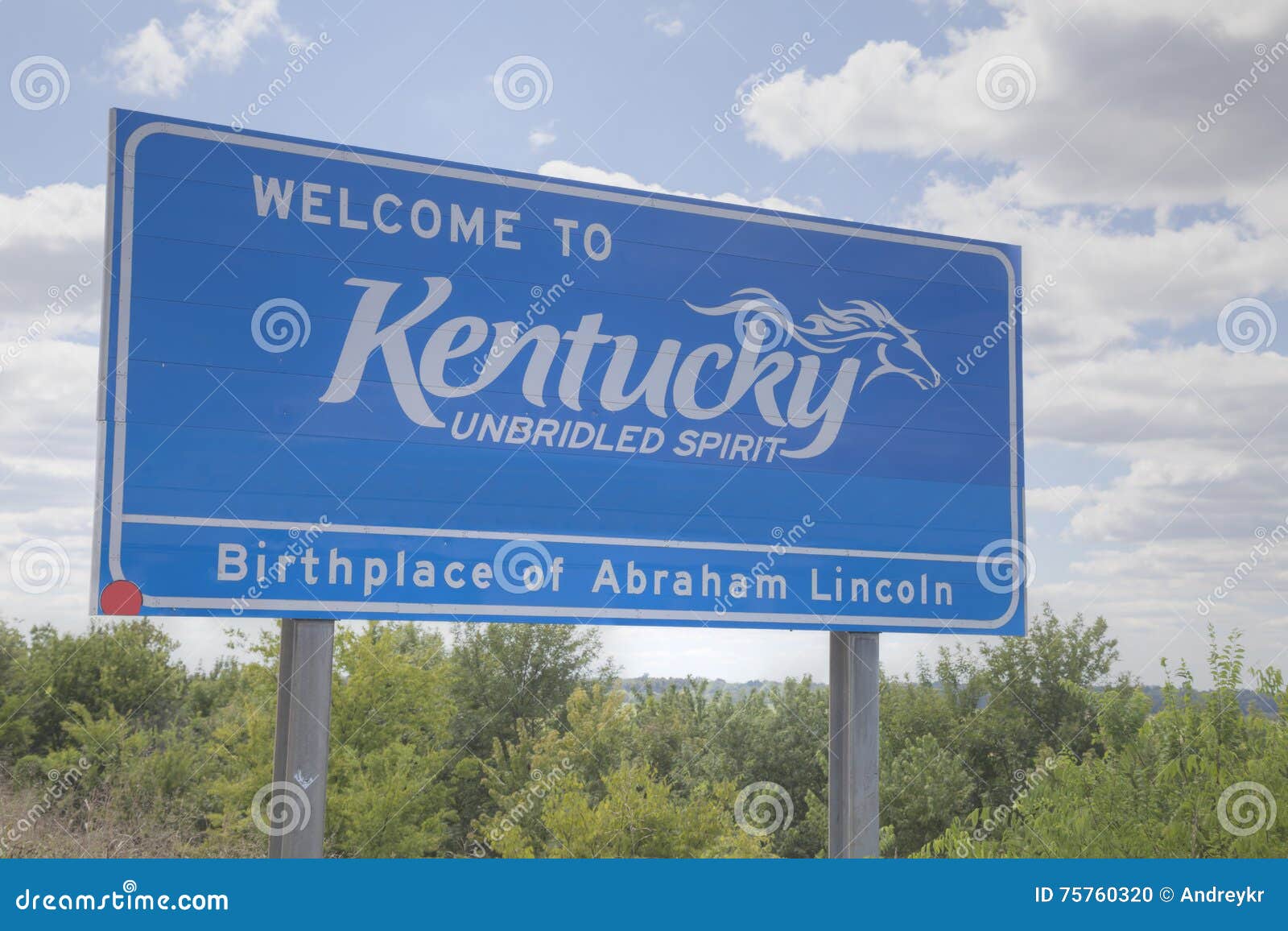 Welcome To Kentucky Road Sign Stock Photo - Image of sign, welcome ...