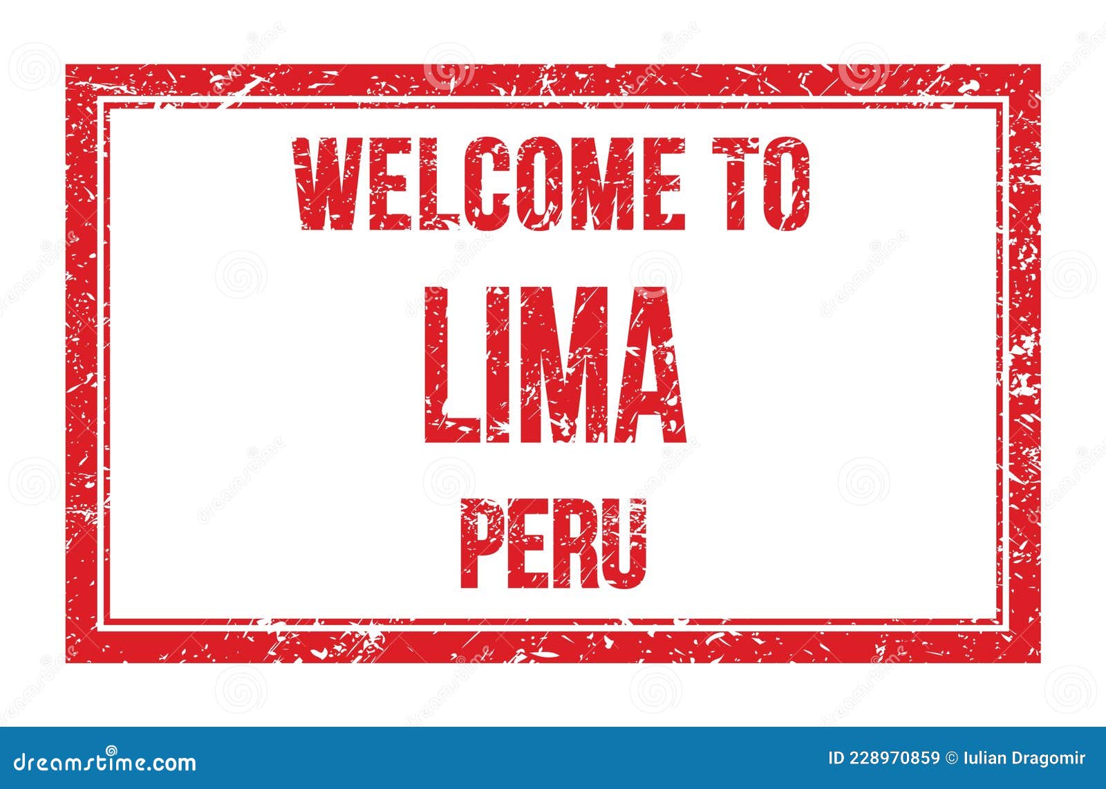 WELCOME TO LIMA - PERU, Words Written on Red Rectangle Stamp Stock ...