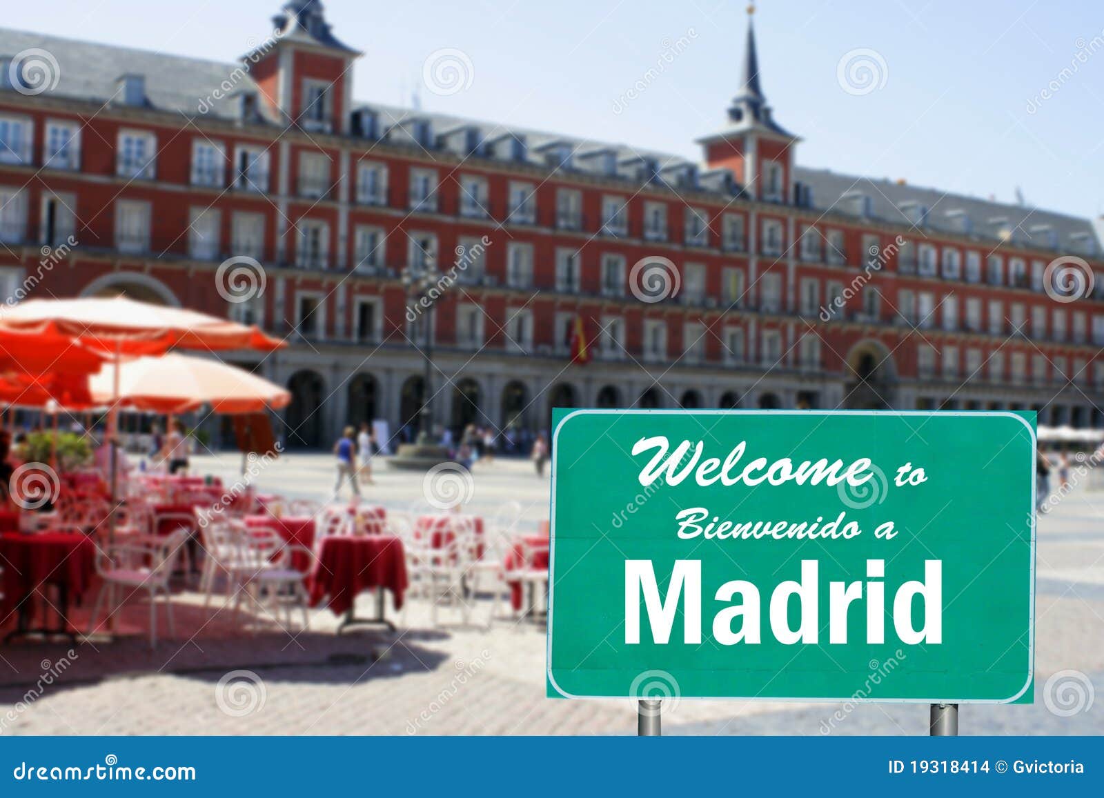 Welcome to Madrid sign stock photo. Image of windows - 19318414
