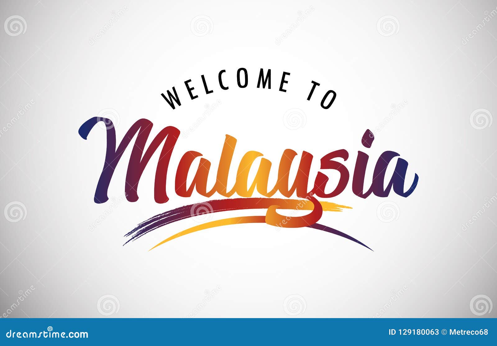 Welcome to Malaysia stock vector. Illustration of artistic - 129180063