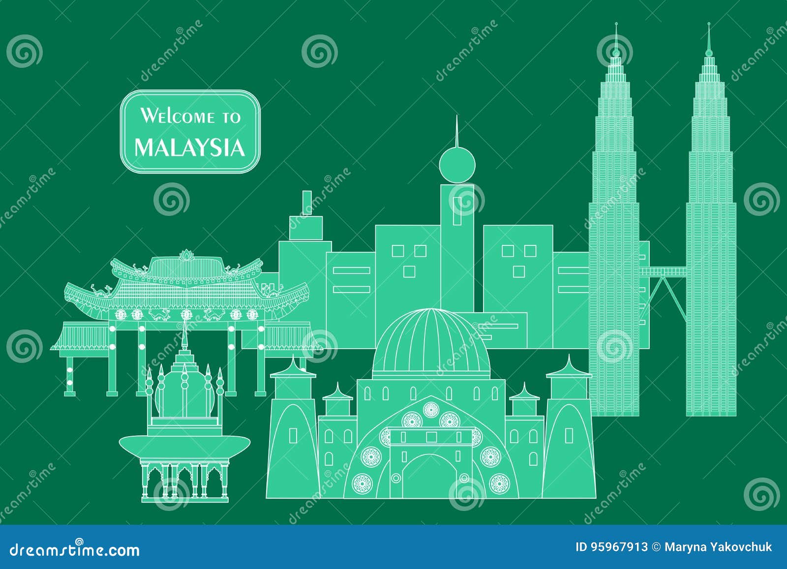 A Mosque In Melaka, Malaysia, Southeast Asia. Vertical Vintage Travel ...