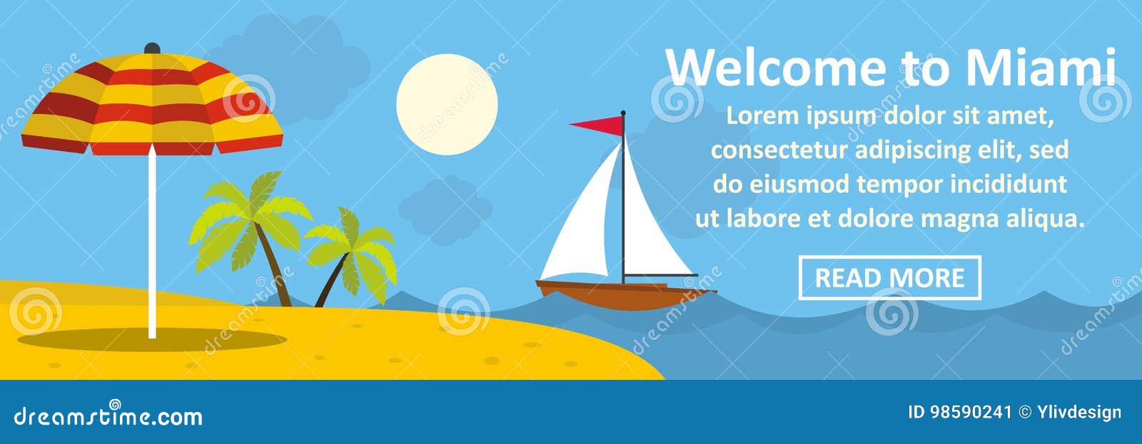 Welcome To Miami Banner Horizontal Concept Stock Vector - Illustration ...