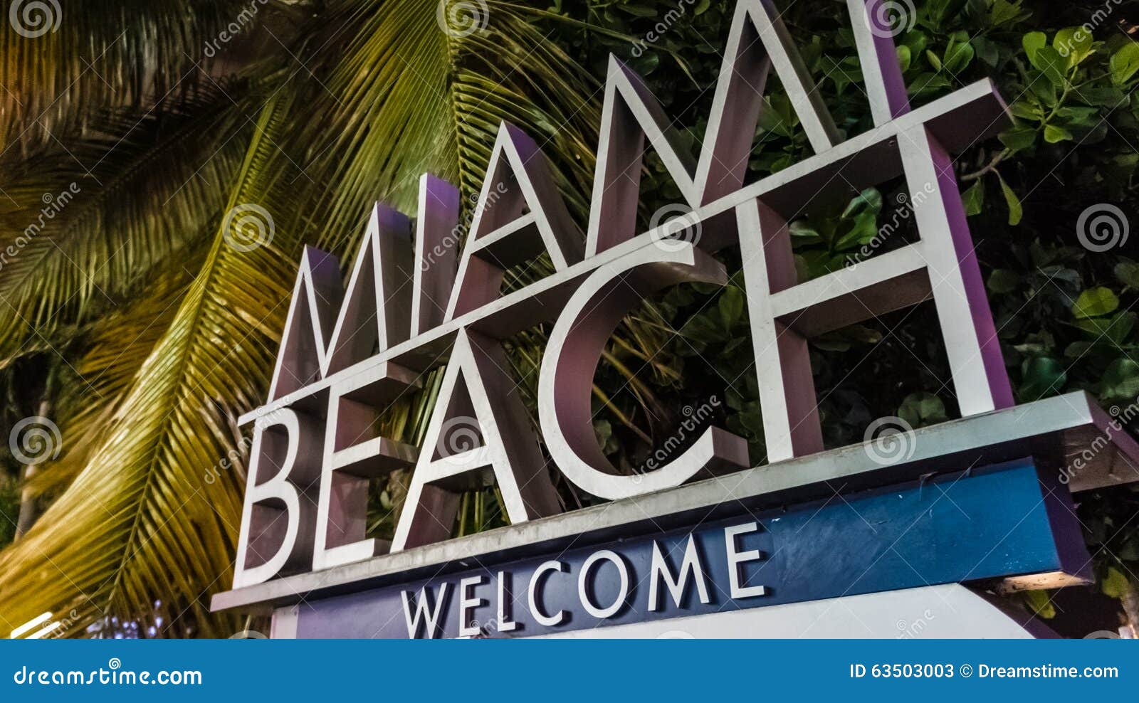 Welcome to Miami Beach! stock image. Image of welcome - 63503003