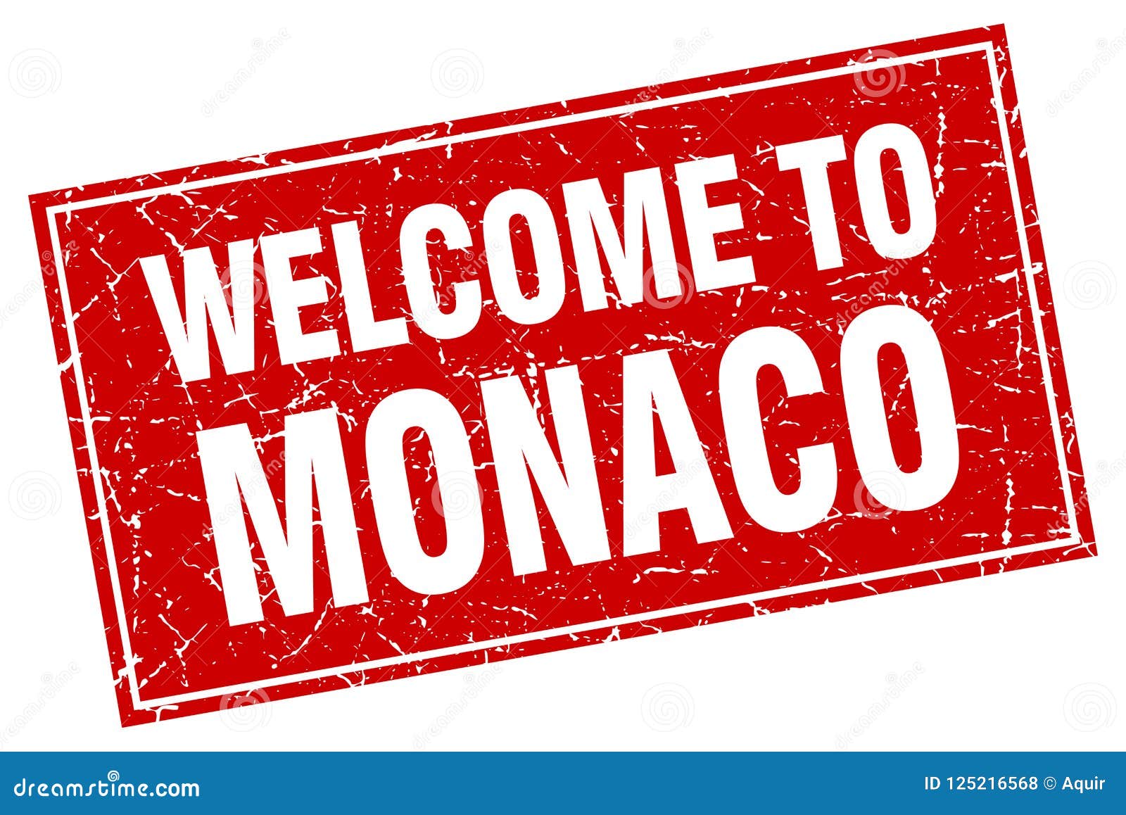 Welcome to Monaco stamp stock vector. Illustration of label - 125216568