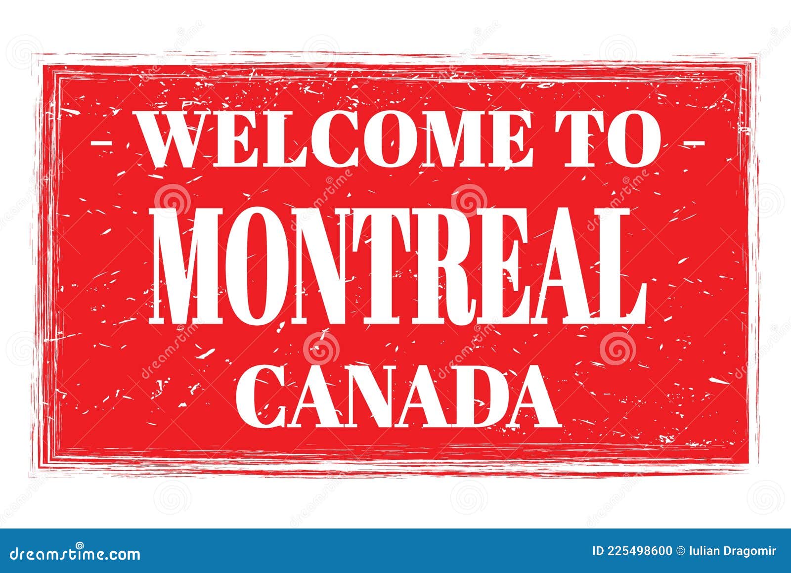 WELCOME TO MONTREAL - CANADA, Words Written on Red Stamp Stock ...