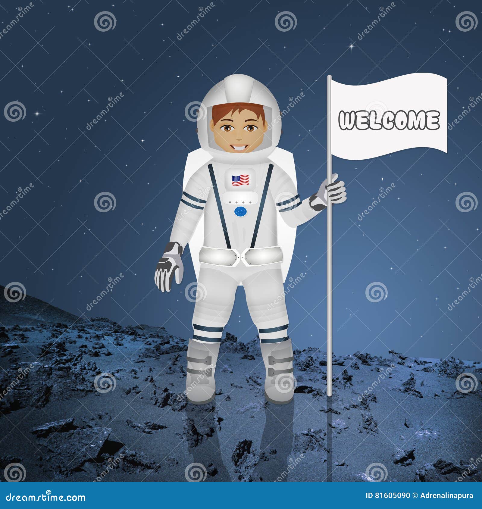 Welcome to the moon stock illustration. Illustration of outer - 81605090