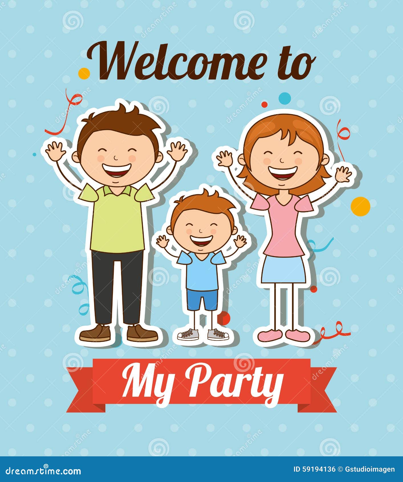Welcome to my party stock vector. Illustration of sign - 59194136