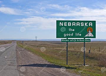 Welcome to Nebraska stock image. Image of highway, line - 6932263