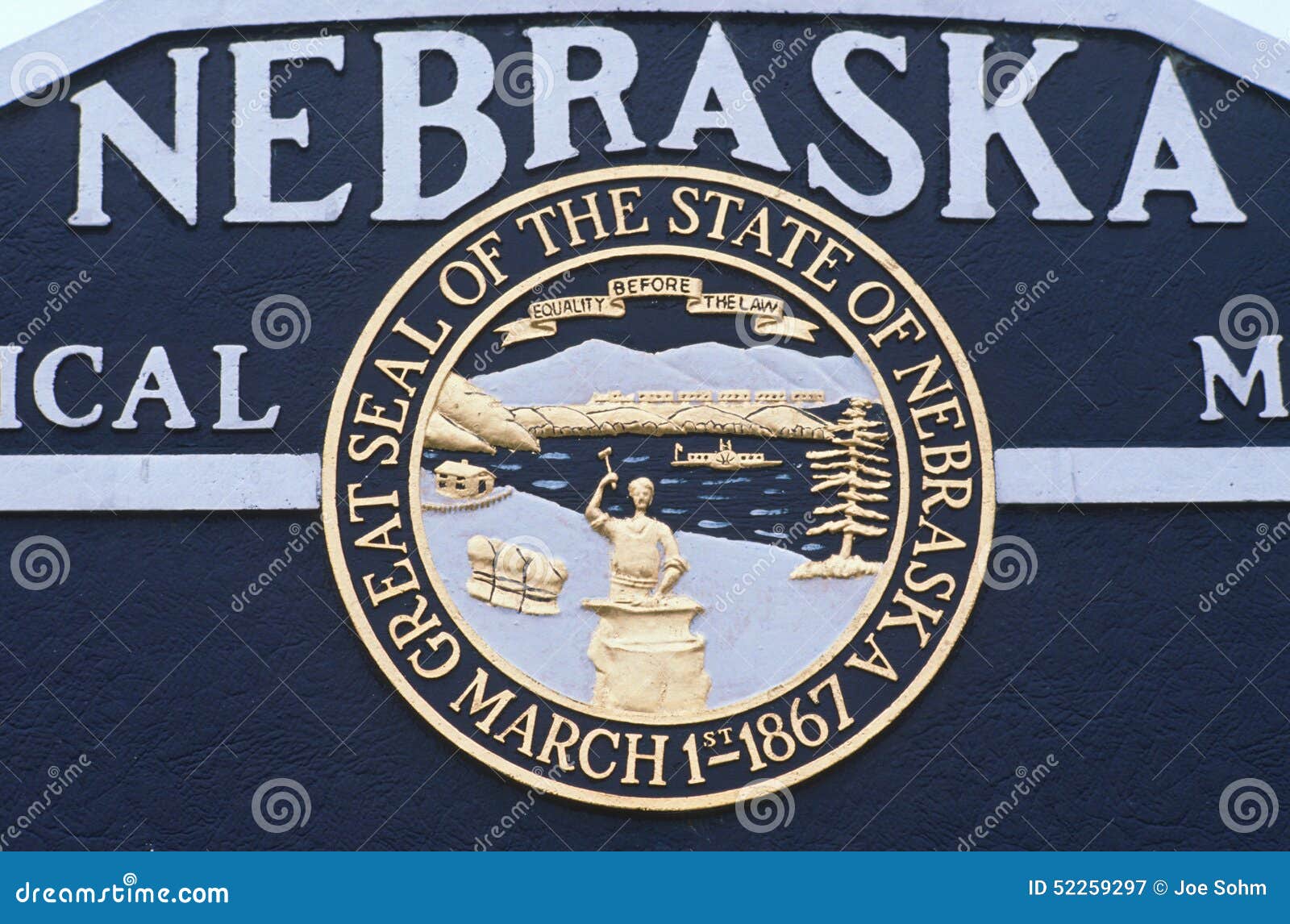 Welcome to Nebraska Sign stock image. Image of road, border - 52259297
