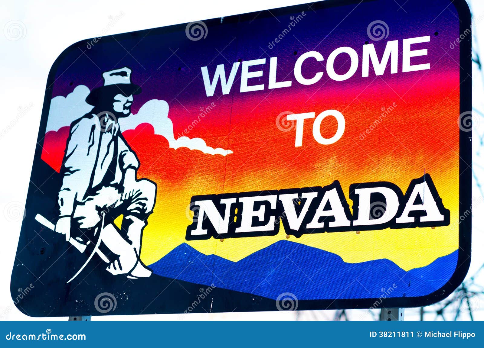 The Welcome To Nevada State Border Sign Stock Image - Image of nevada ...