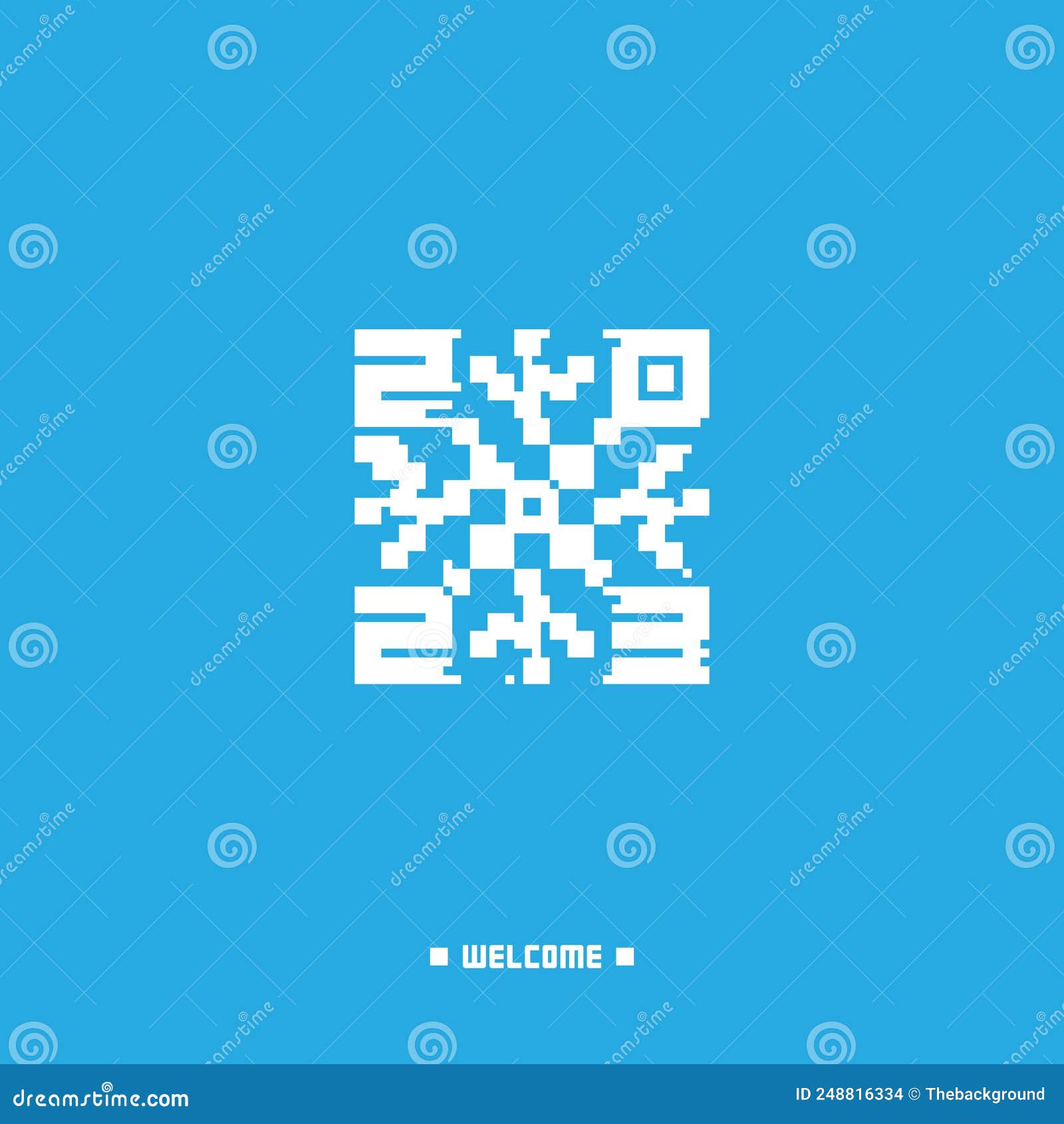Welcome To the New Year 2023! Entry by QR Code. New Year`s Card with a ...