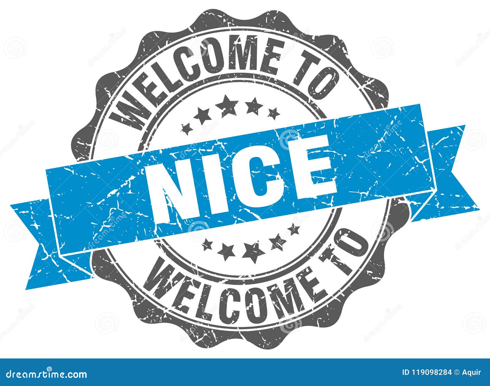 Welcome to Nice seal stock vector. Illustration of vintage - 119098284