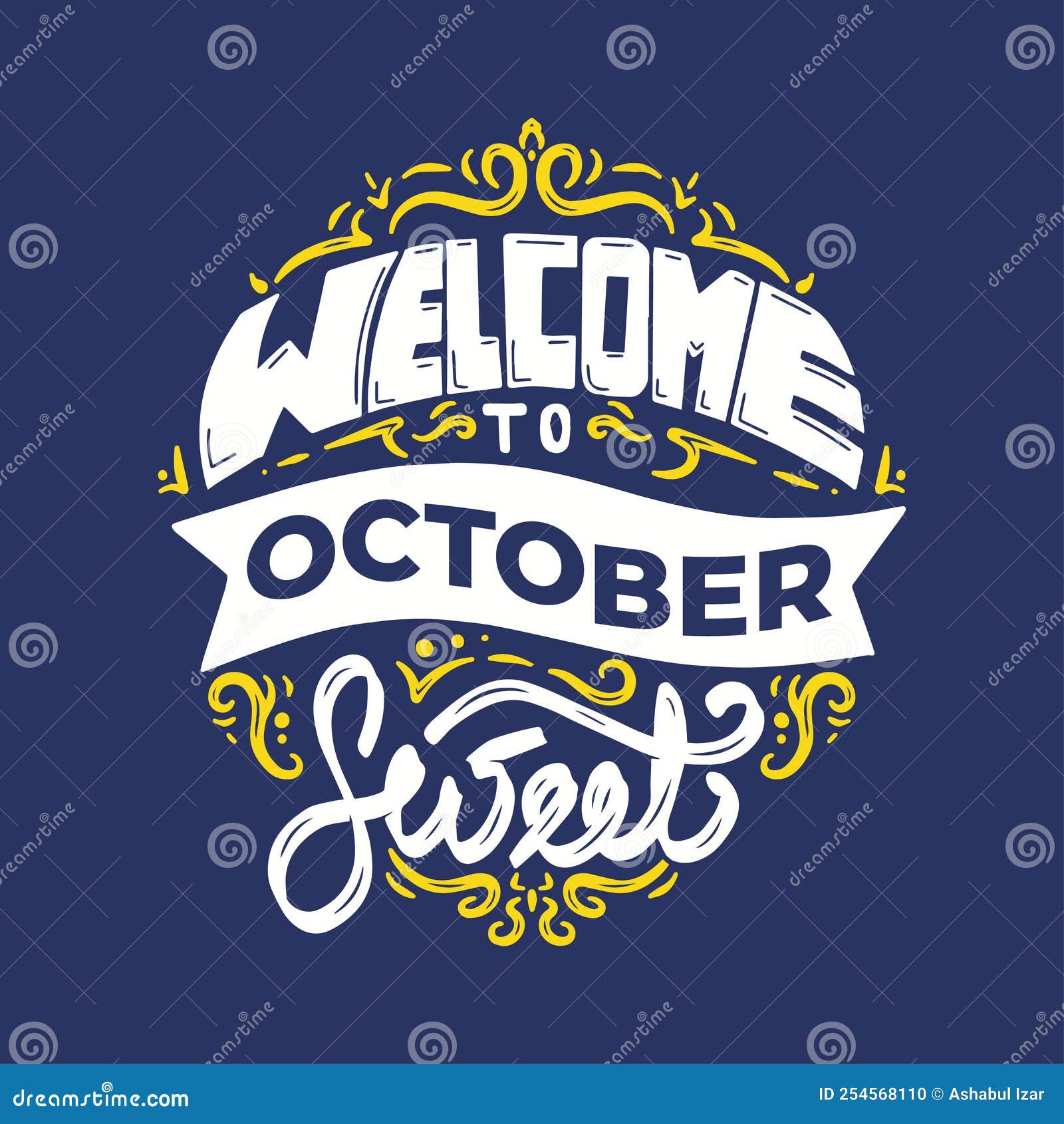 Welcome to Oct Sweet stock vector. Illustration of element - 254568110